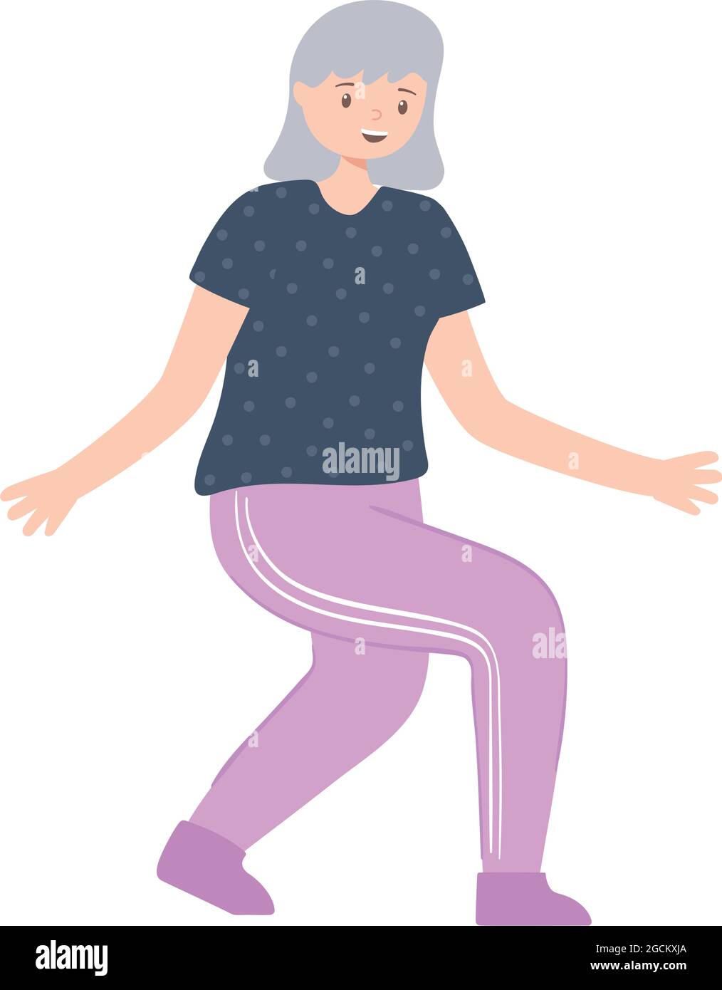 Old woman exercises doing Cut Out Stock Images & Pictures - Alamy