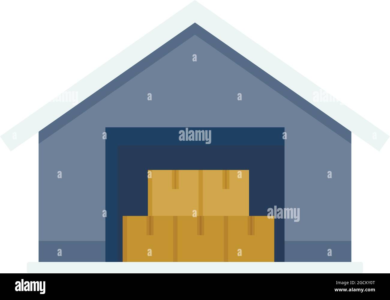Storage parcel warehouse icon. Flat illustration of storage parcel ...