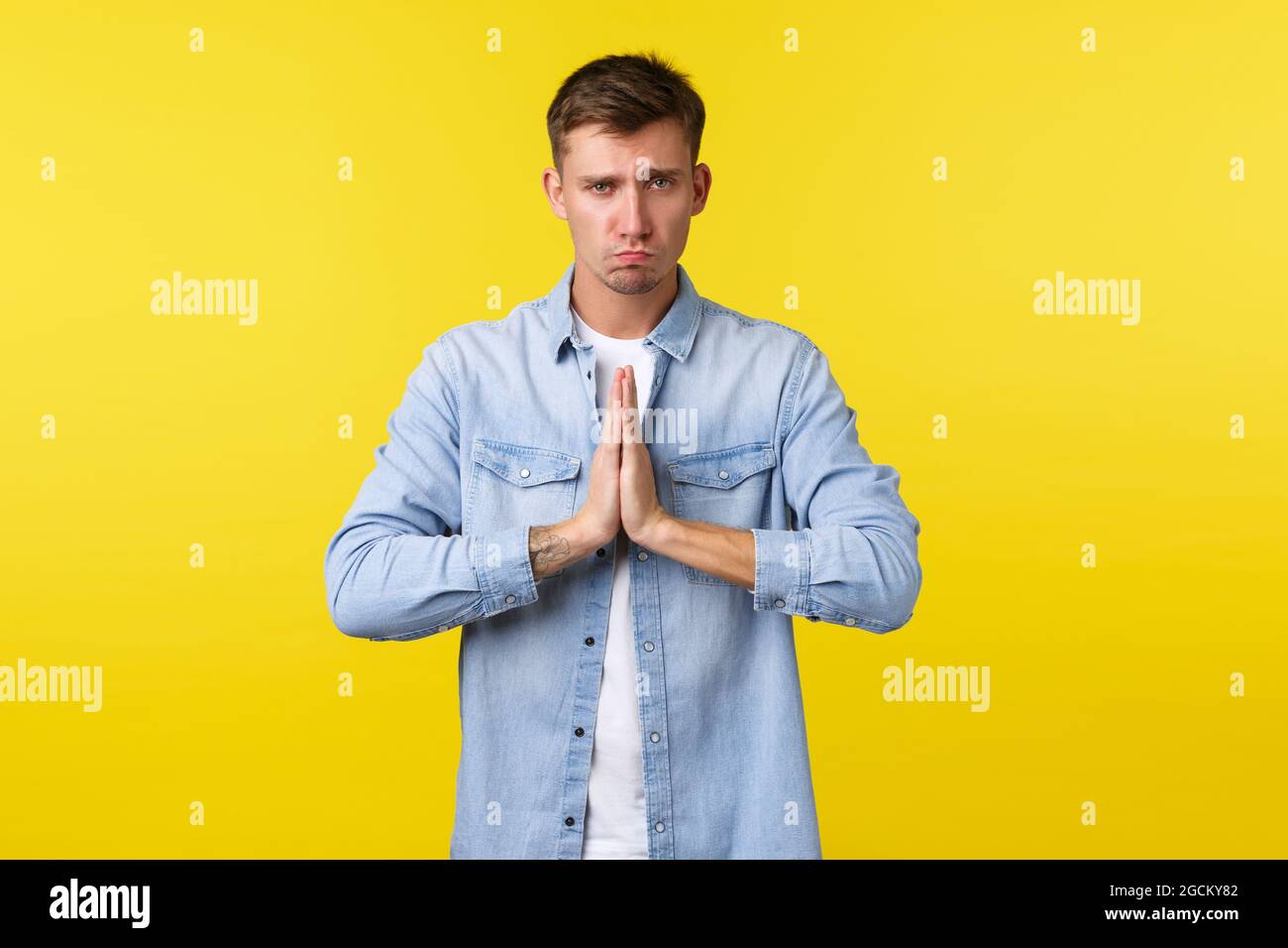 Lifestyle, people emotions and summer leisure concept. Sad and upset ...