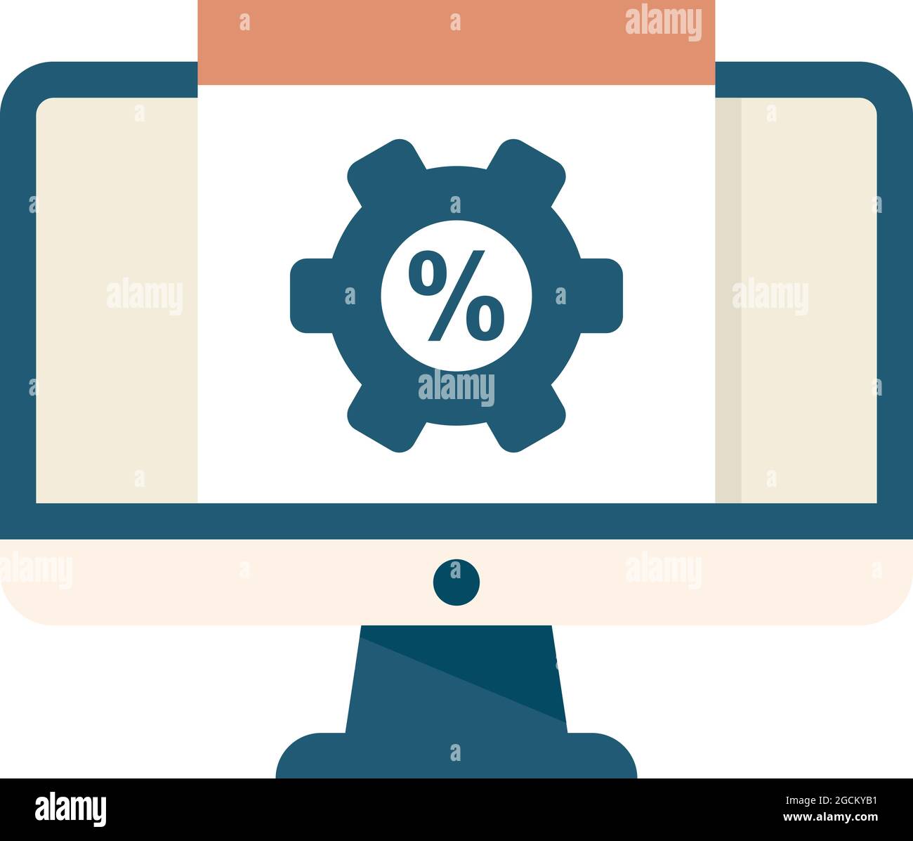 Monitor conversion rate icon. Flat illustration of monitor conversion ...