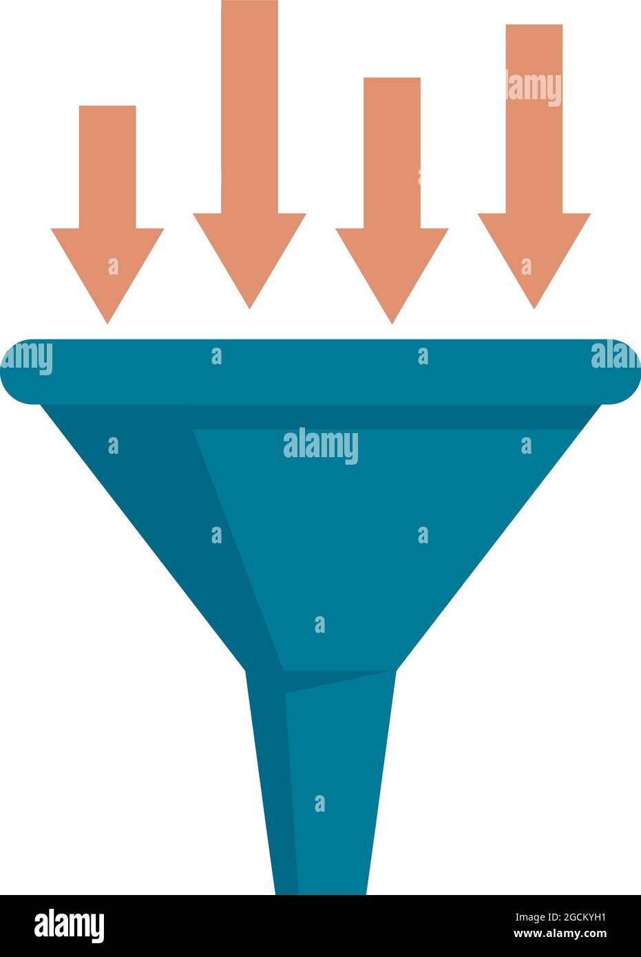 Conversion rate funnel icon. Flat illustration of conversion rate ...