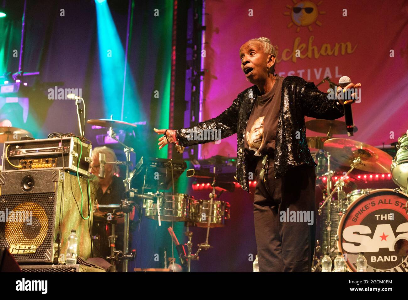 American soul singer, Madeline Bell performing with the SAS Band ...