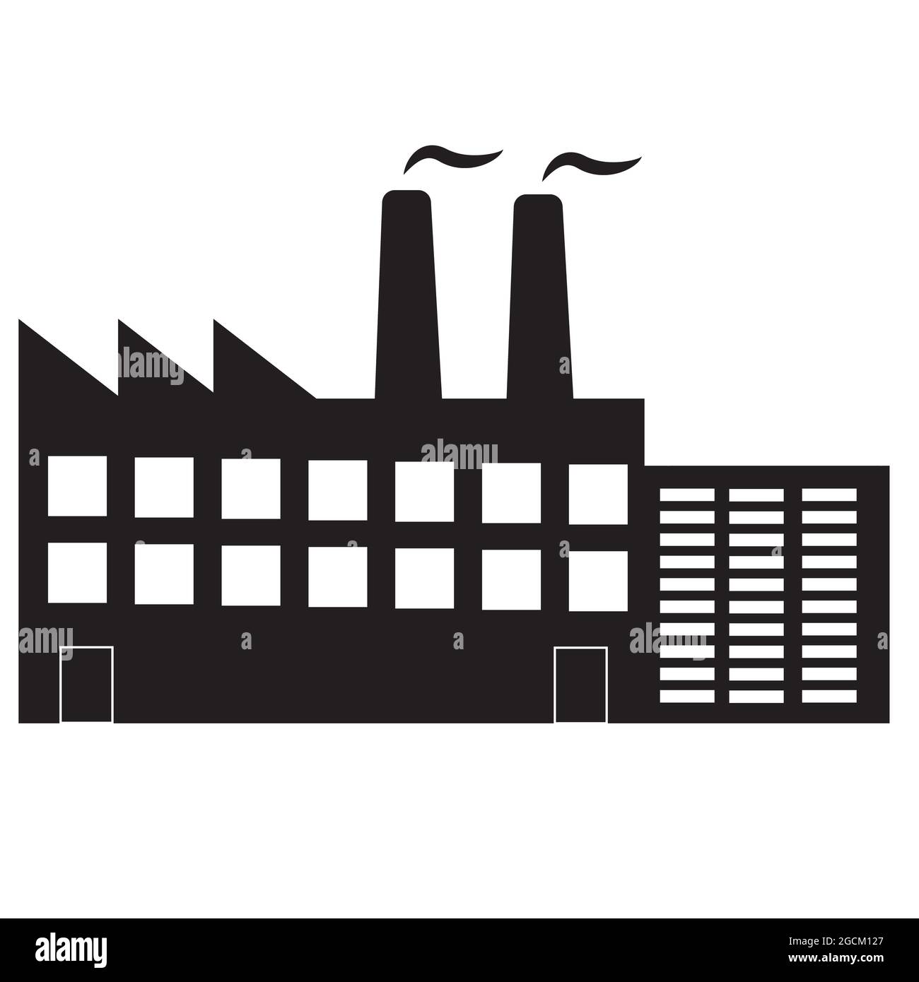 factory icon on white background. industrial buildings sign. power ...