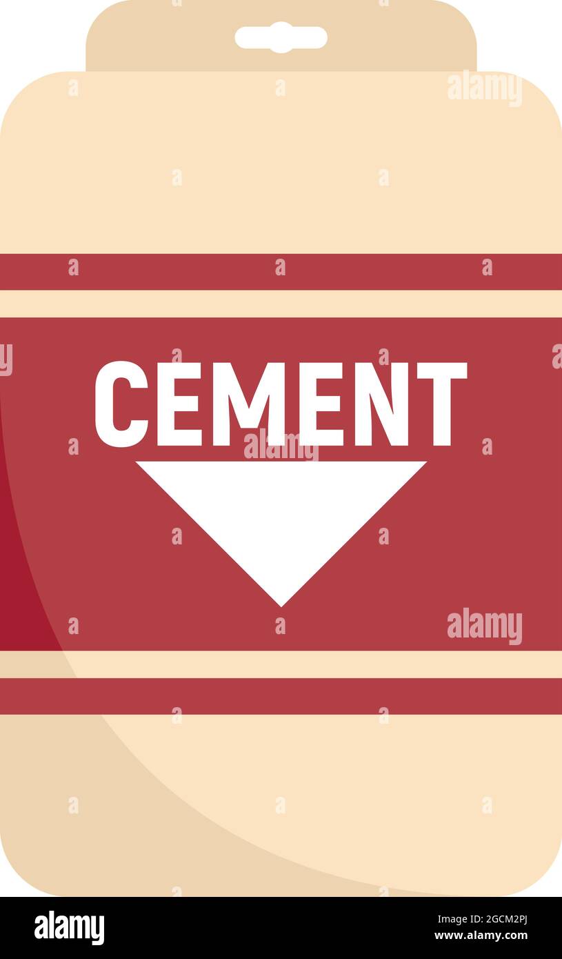Cement sack icon. Flat illustration of cement sack vector icon isolated ...