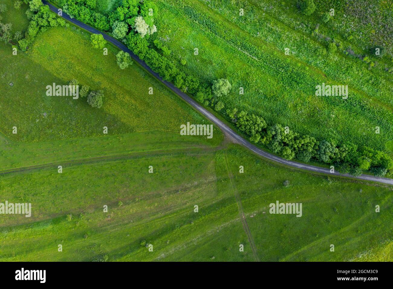 Aerial flying above grass land hi-res stock photography and images - Alamy