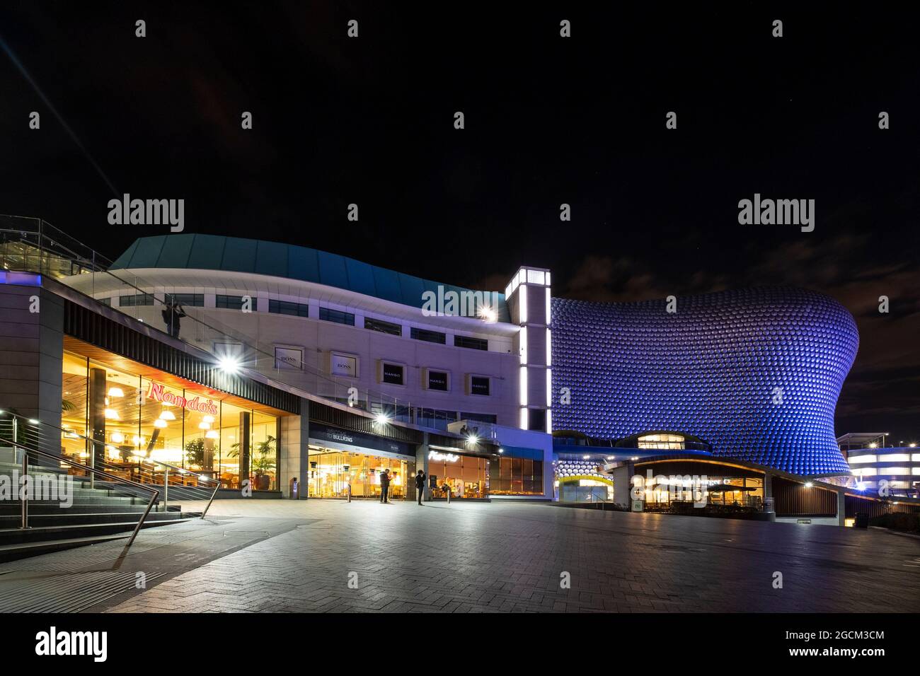 Birmingham Bullring Shopping centre and Nandos at night Stock Photo - Alamy