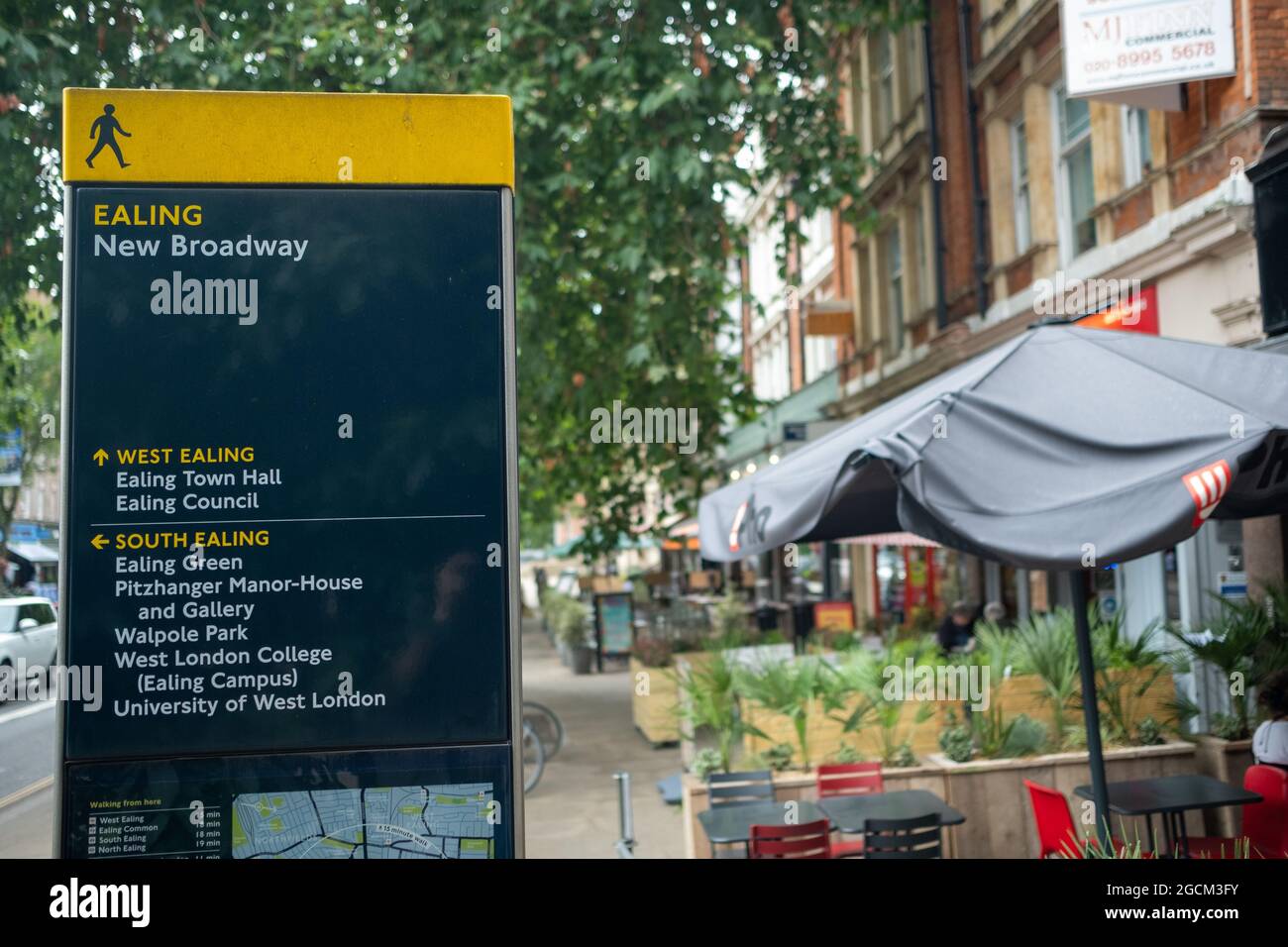 London- August, 2021: Ealing Broadway, a major high street in Ealing ...