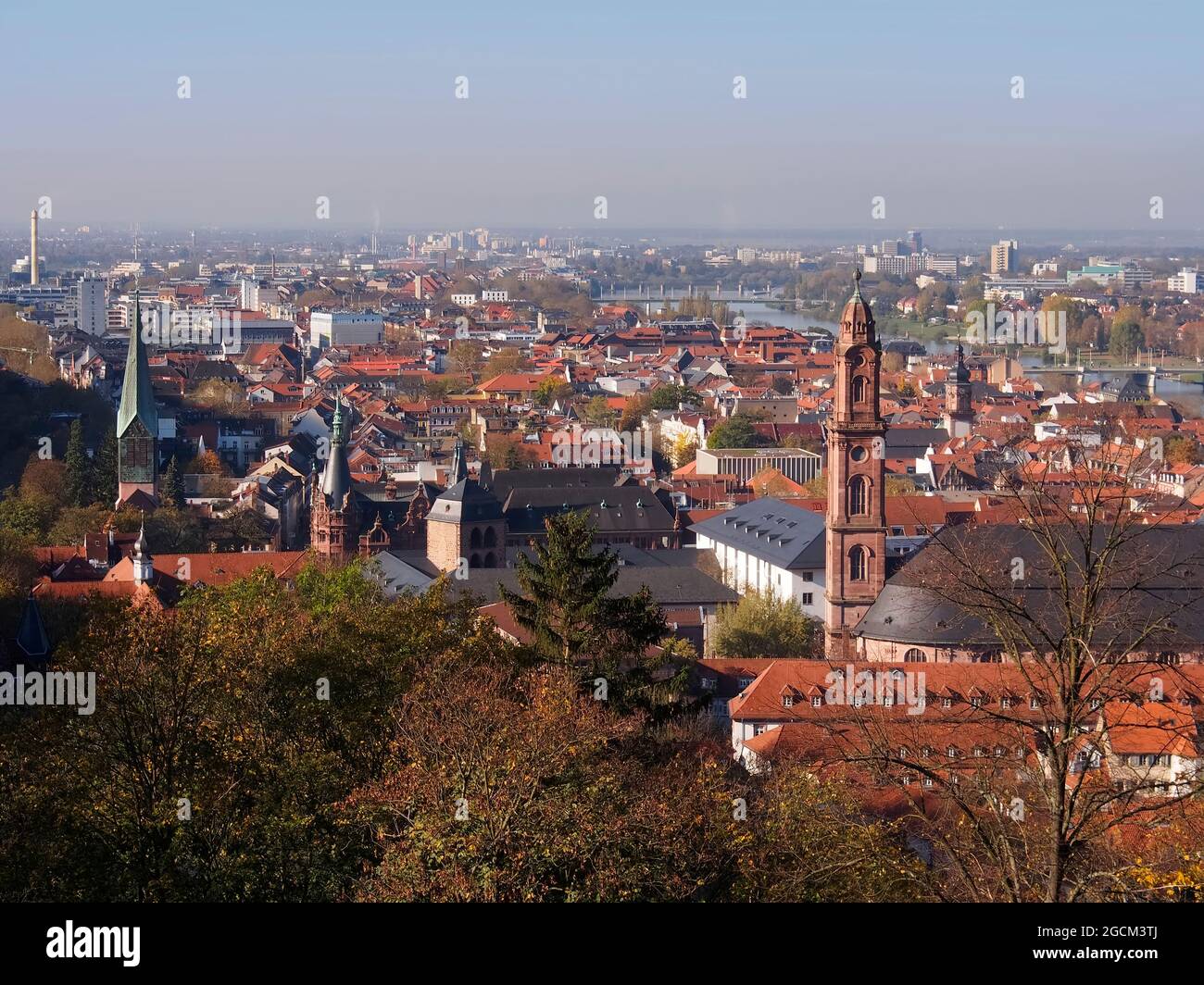 Heidelberg Germany cityscape home to the famous Renaissance Castle ruin ...