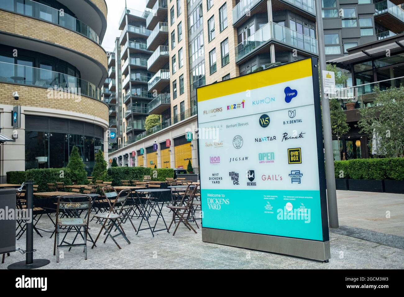 London - August 2021: Dickens Yard, St George Filmworks in Ealing- a ...