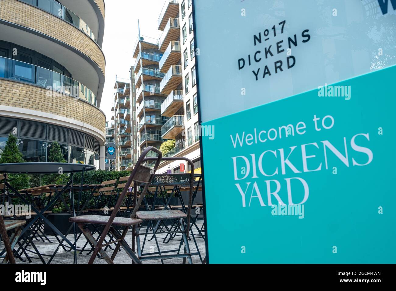 London - August 2021: Dickens Yard, St George Filmworks in Ealing- a ...