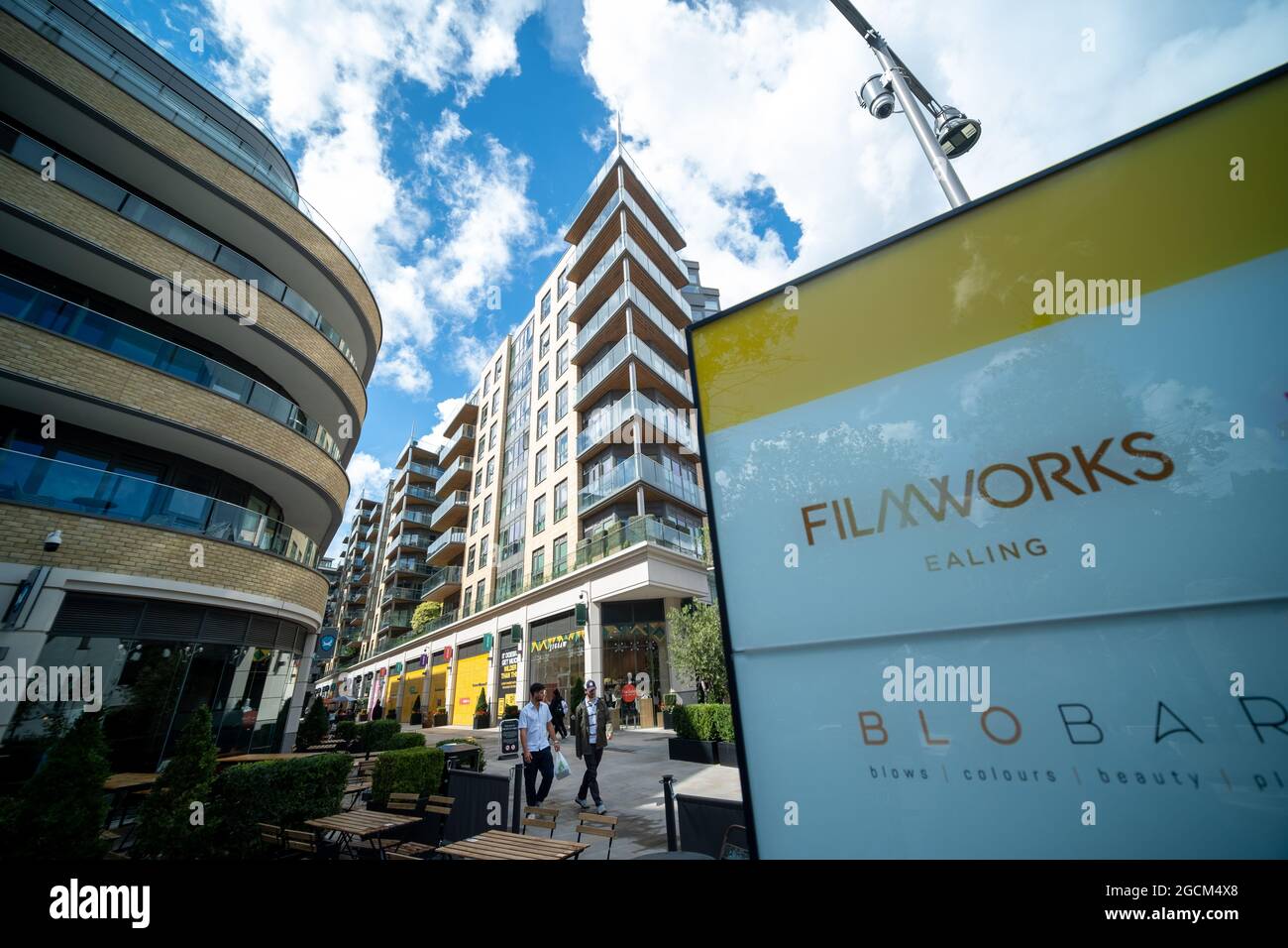 London - August 2021: Dickens Yard, St George Filmworks in Ealing- a ...