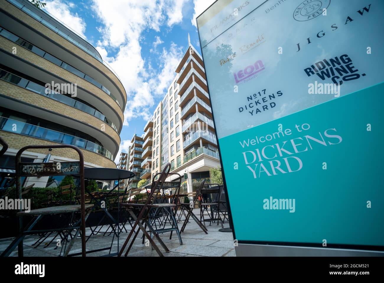 London - August 2021: Dickens Yard, St George Filmworks in Ealing- a ...