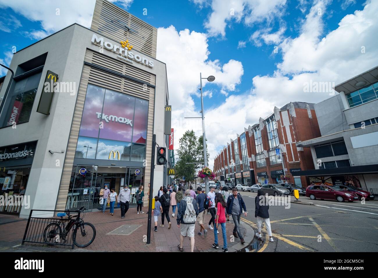London- August, 2021: Ealing Broadway, a major high street in Ealing ...