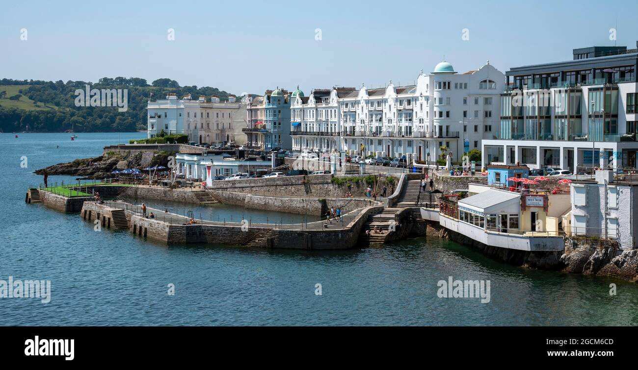 Plymouth, Devon, England, UK. 2021. Overview of the West Hoe Pier at ...