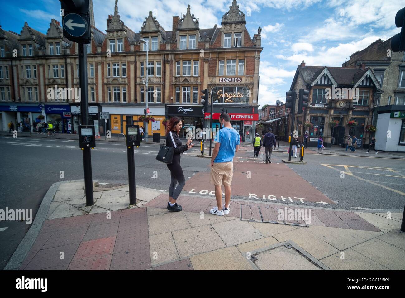 London- August, 2021: Ealing Broadway, a major high street in Ealing ...