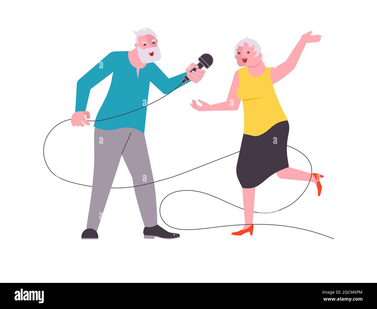 Old People Singing Clipart