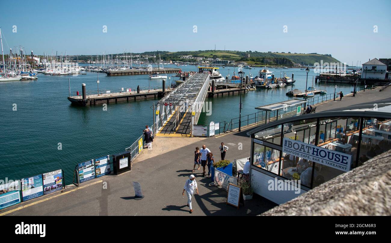 Plymouth, Devon, England, UK. 2021. The commercial wharf close to the ...