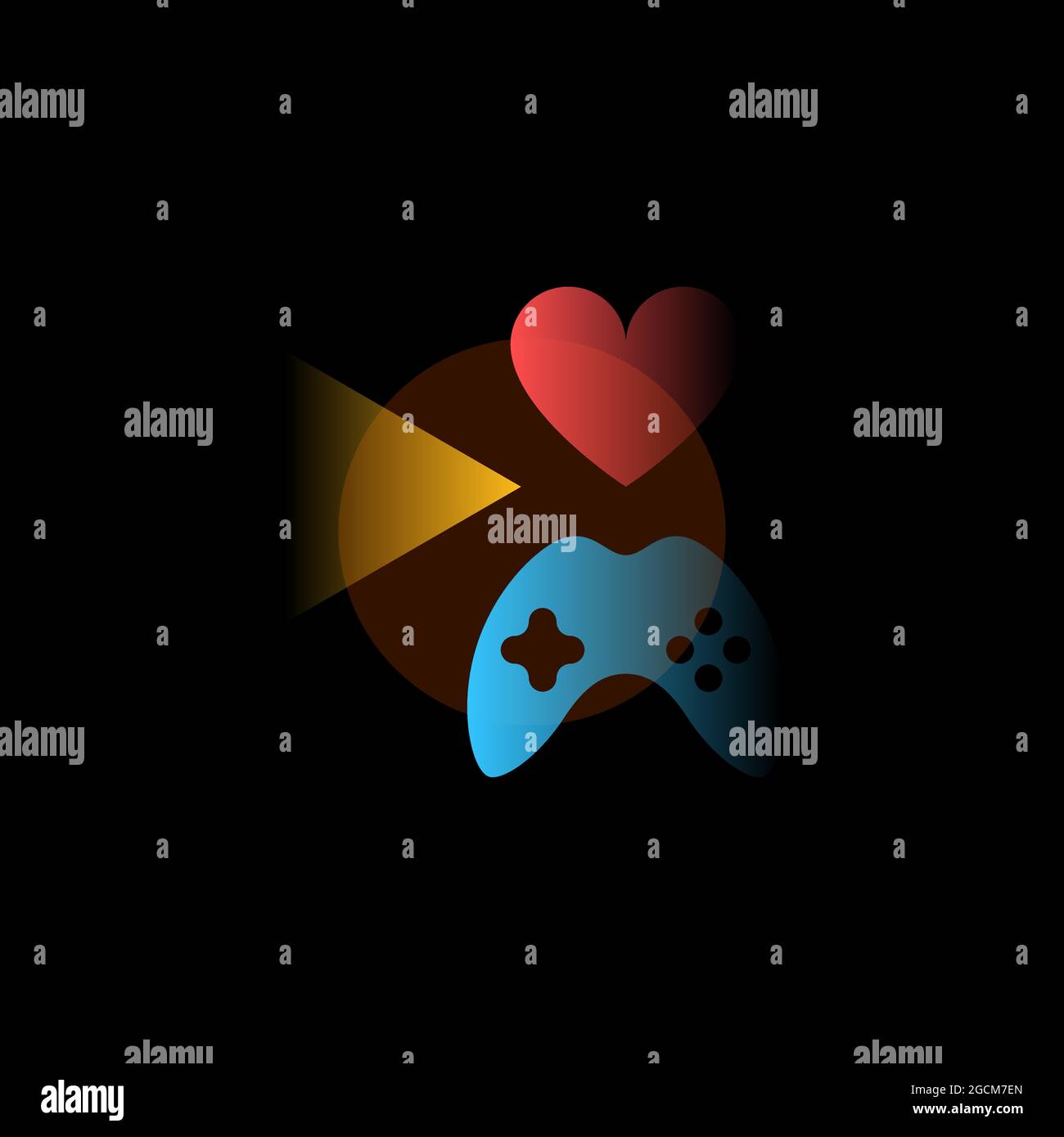 Games. Vector icon in gradient style. Editable illustration Stock ...