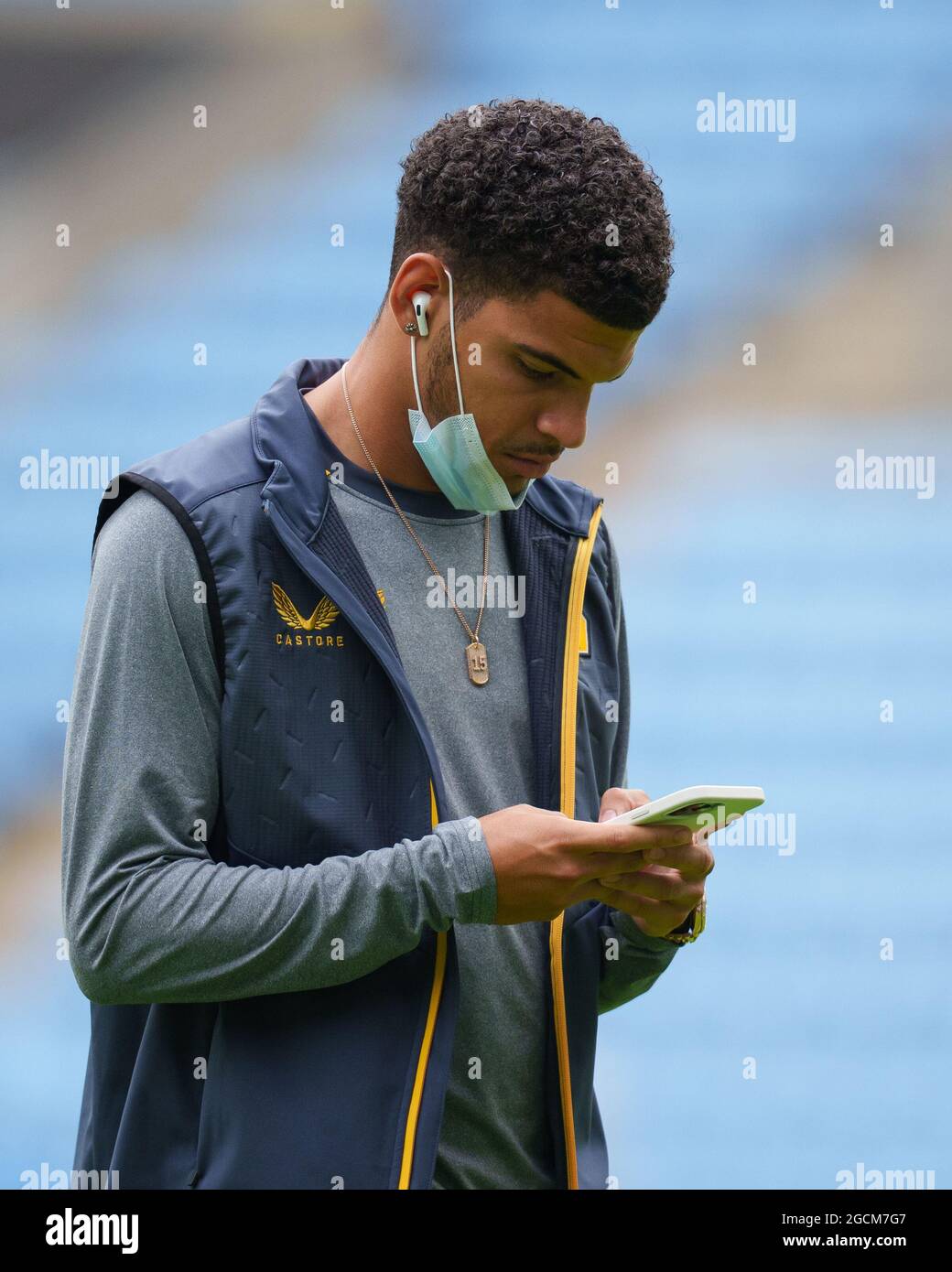 Coventry, UK. 01st Aug, 2021. Morgan Gibbs-White of Wolves pre match ...