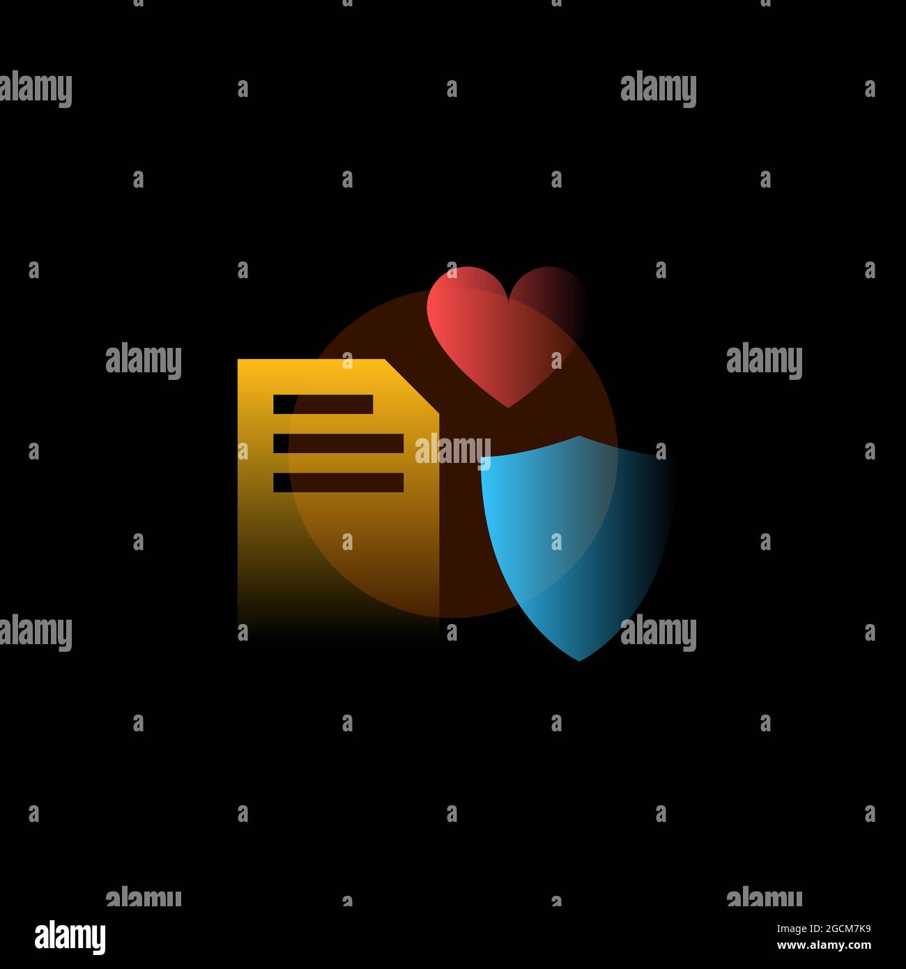Insurance. Vector icon in gradient style. Editable illustration Stock ...