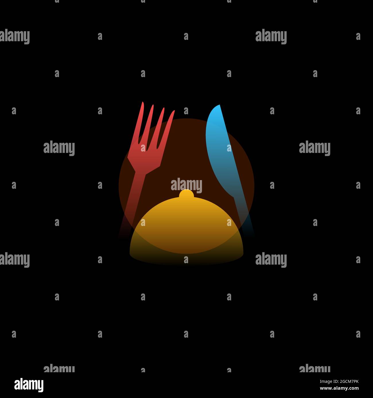 Restaurant. Vector icon in gradient style. Editable illustration Stock ...