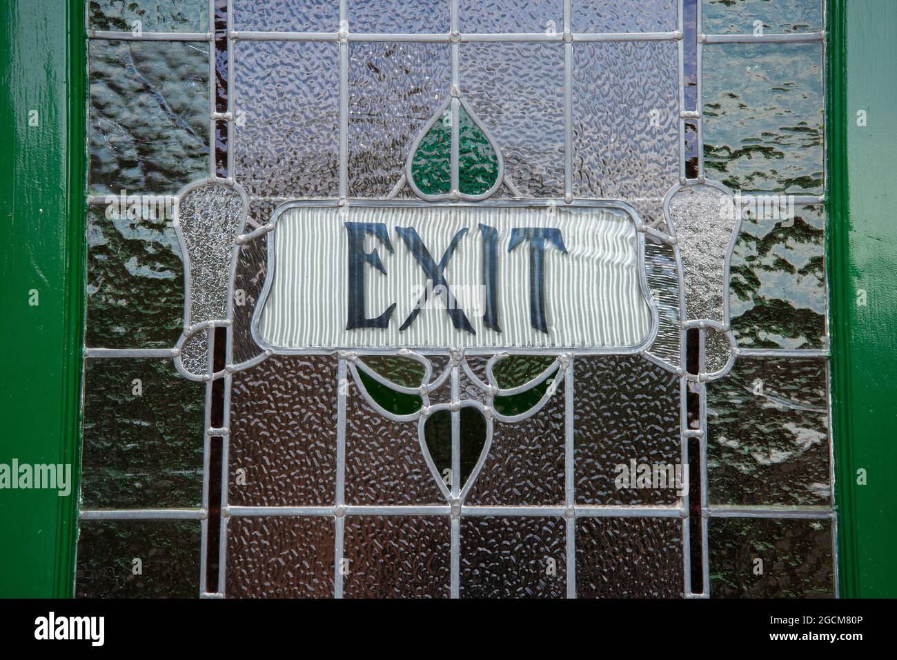 Art nouveau exit sign Stock Photo - Alamy