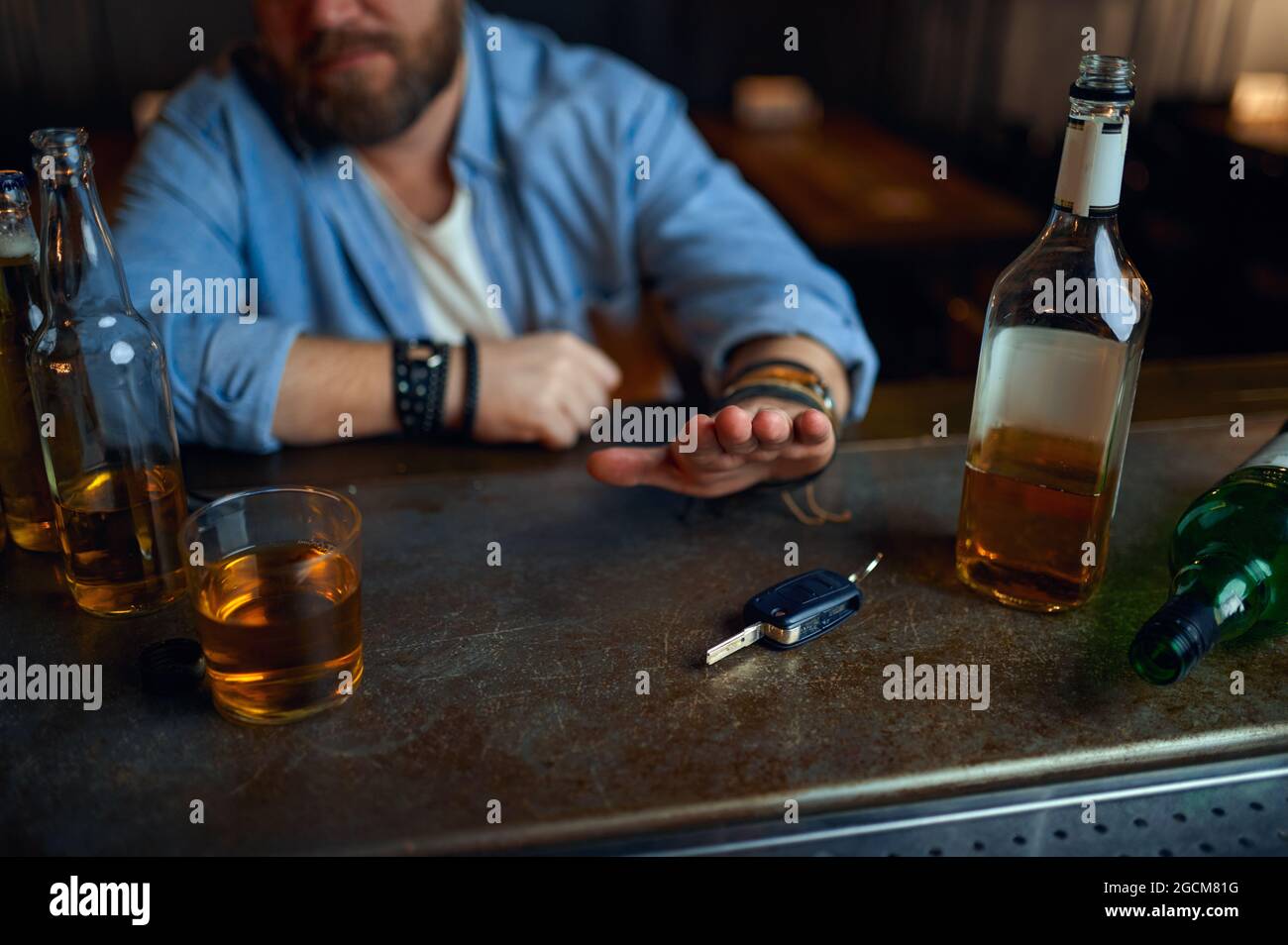 Man refuses to drive under influence of alcohol Stock Photo - Alamy