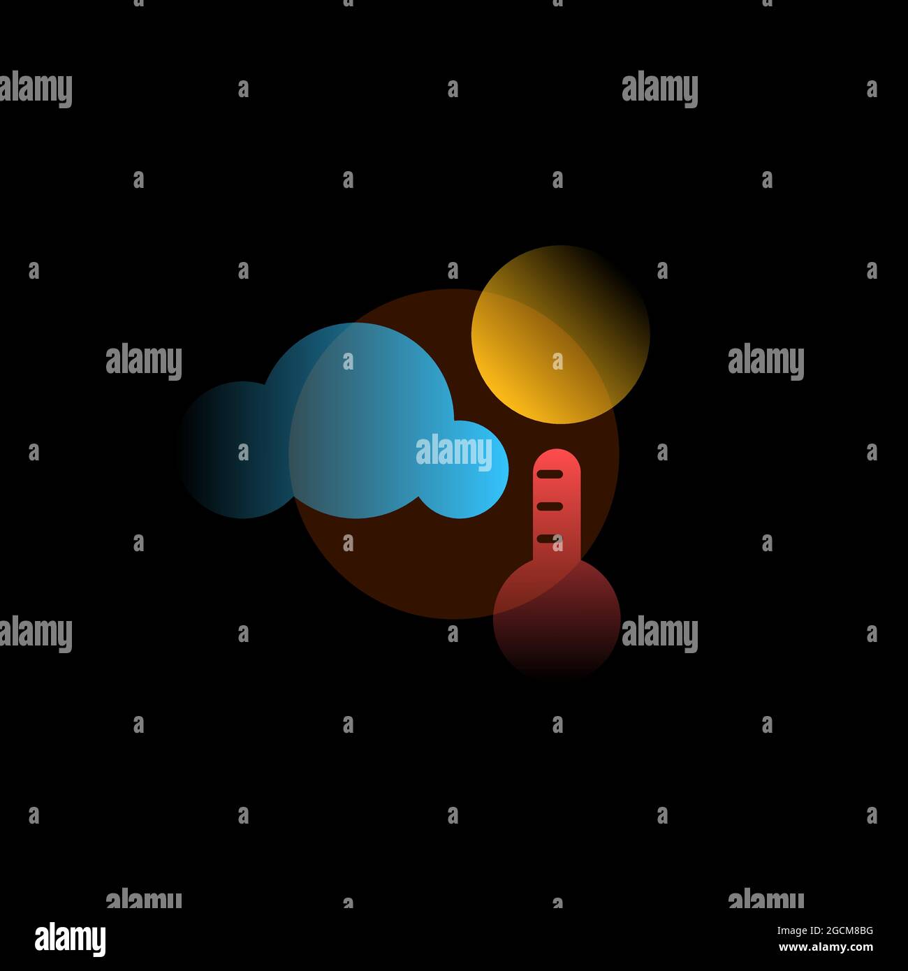 Weather. Vector icon in gradient style. Editable illustration Stock ...