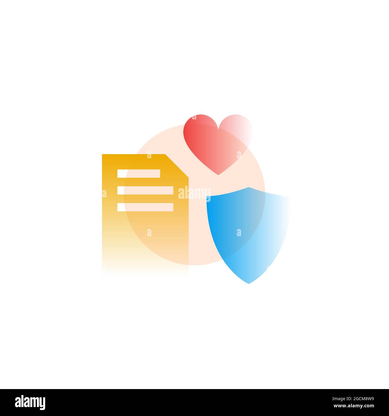 Insurance. Vector icon in gradient style. Editable illustration Stock ...