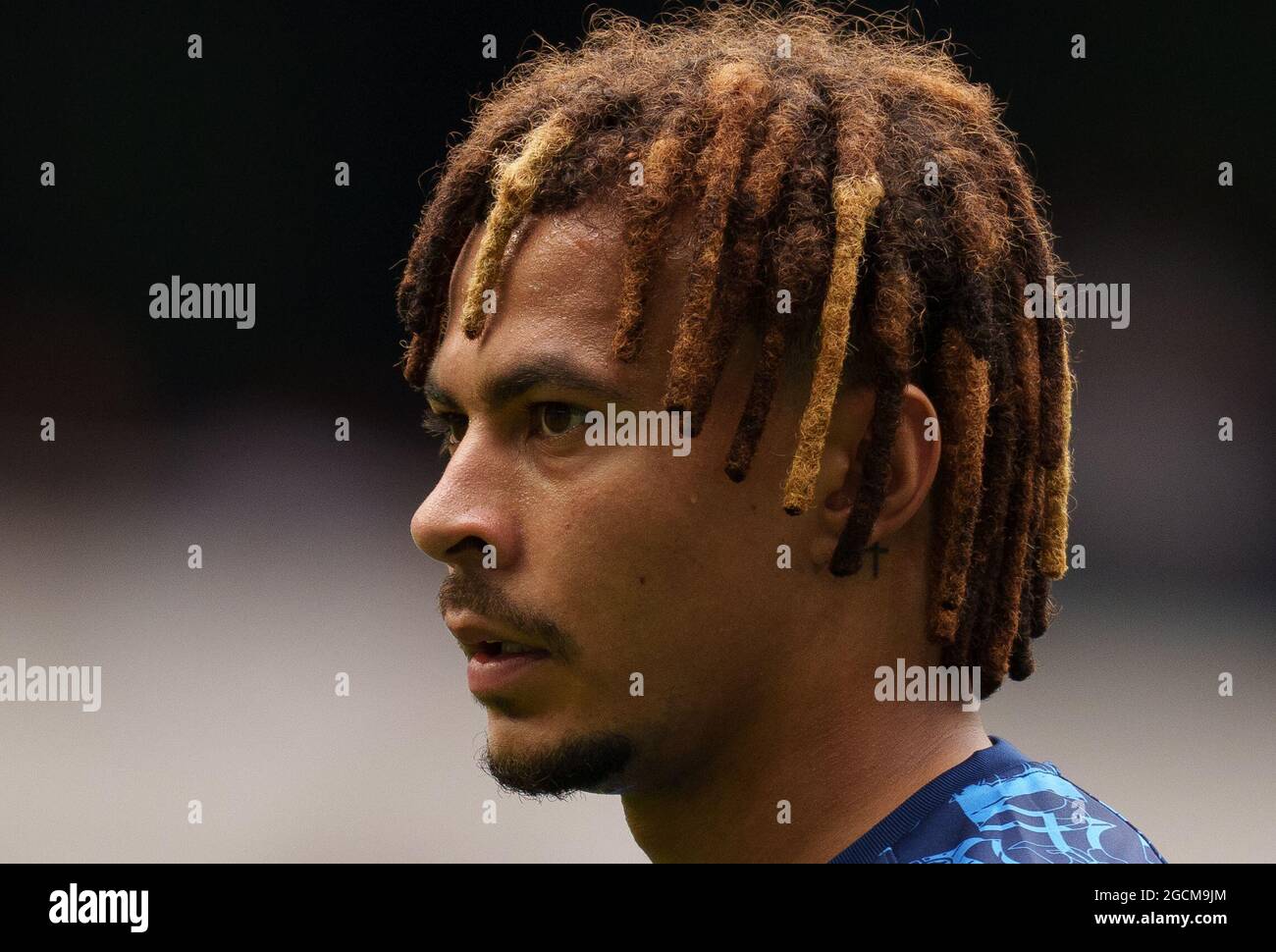 White Hart Lane, UK. 08th Aug, 2021. Dele Alli of Spurs pre match ...