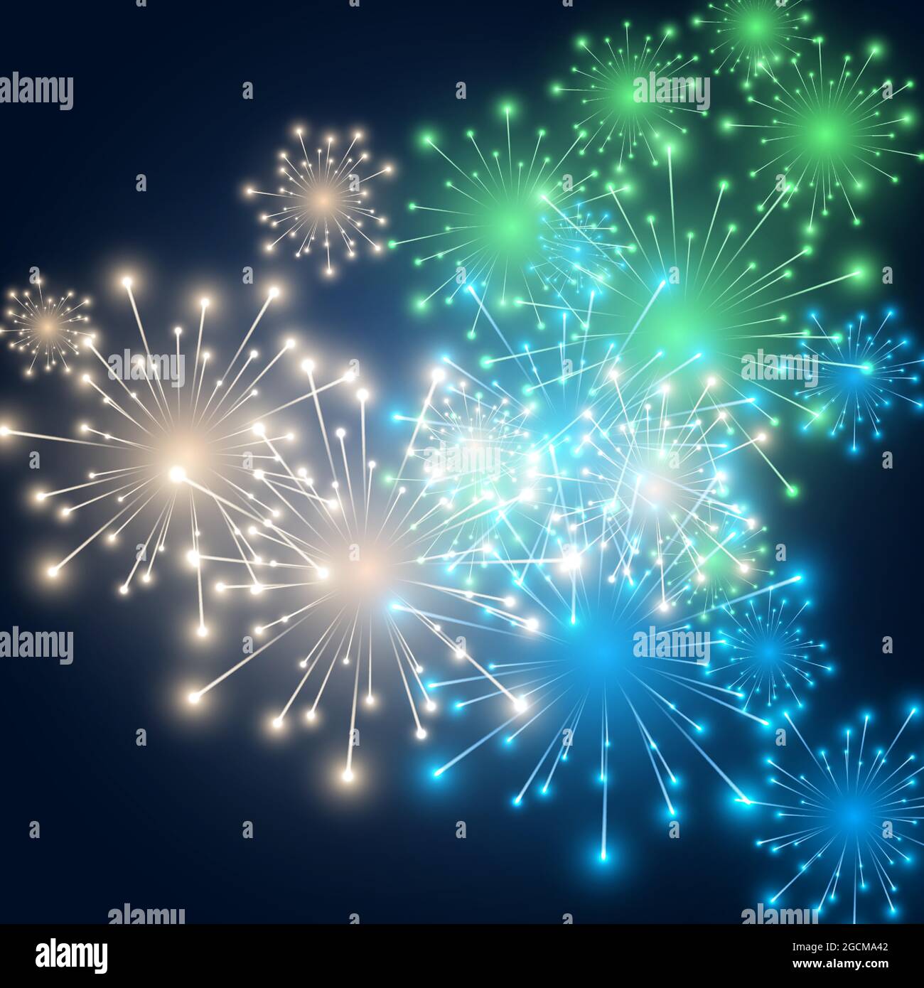 Festive fireworks with brightly shining sparks. Colorful firecrackers ...