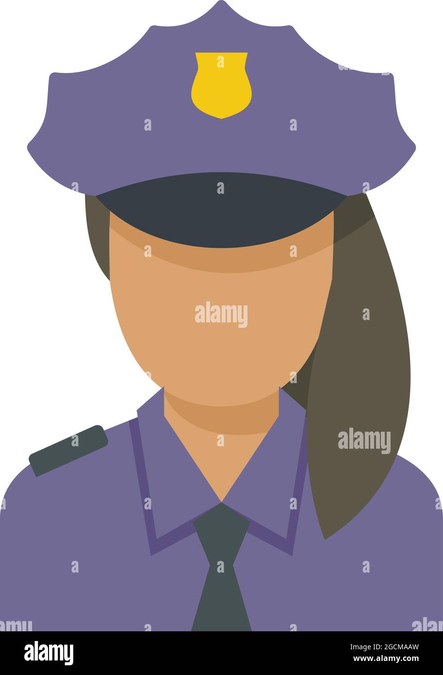 Police woman border icon. Flat illustration of police woman border ...
