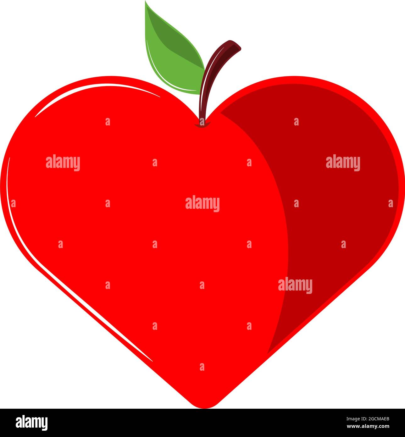 Apple shaped heart Stock Vector Images - Alamy