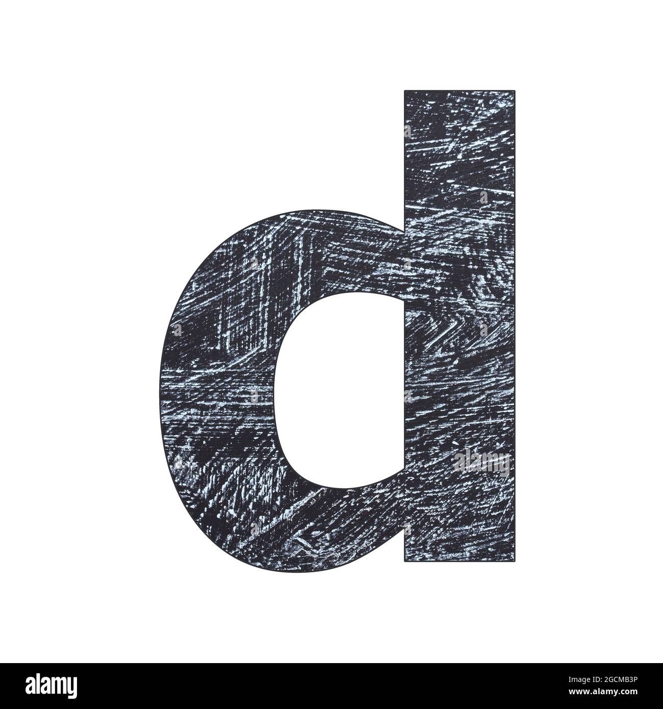 d Lowercase letter - font alphabet hand drawn with chalk Stock Photo ...
