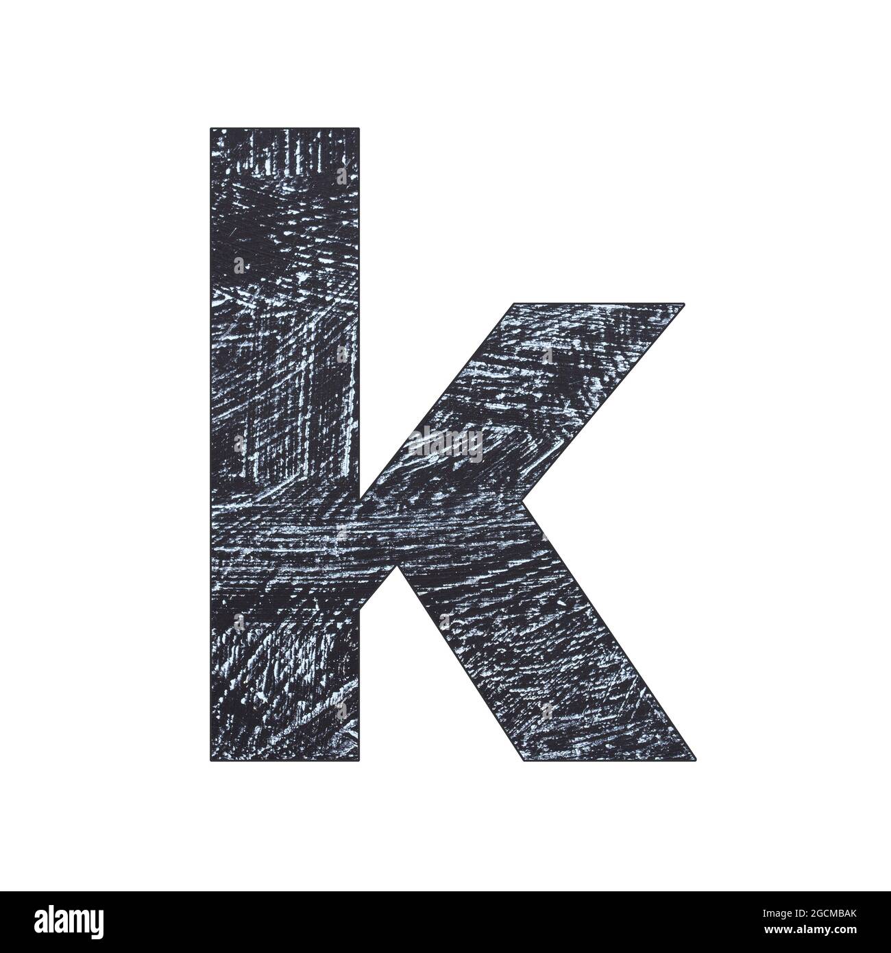 k Lowercase letter - font alphabet hand drawn with chalk Stock Photo ...