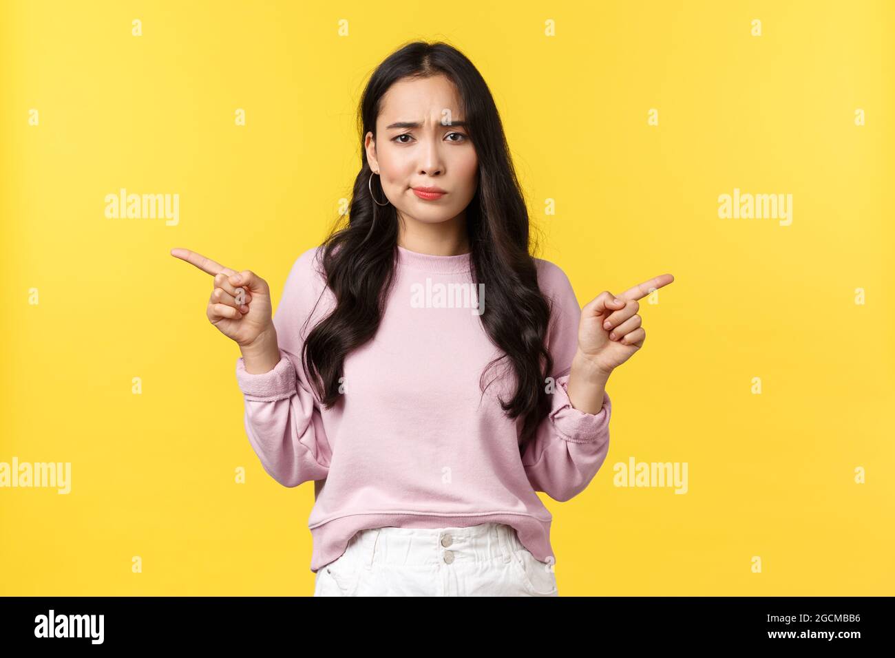 People emotions, lifestyle and fashion concept. Unimpressed and ...