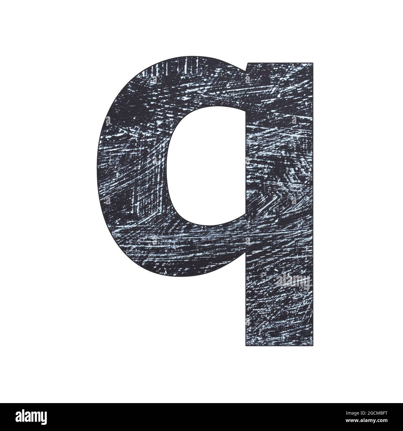 q Lowercase letter - font alphabet hand drawn with chalk Stock Photo ...
