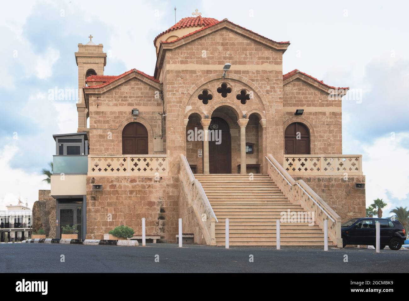 View of the Orthodox Church of Panagia Teoskepasti seventh century ...