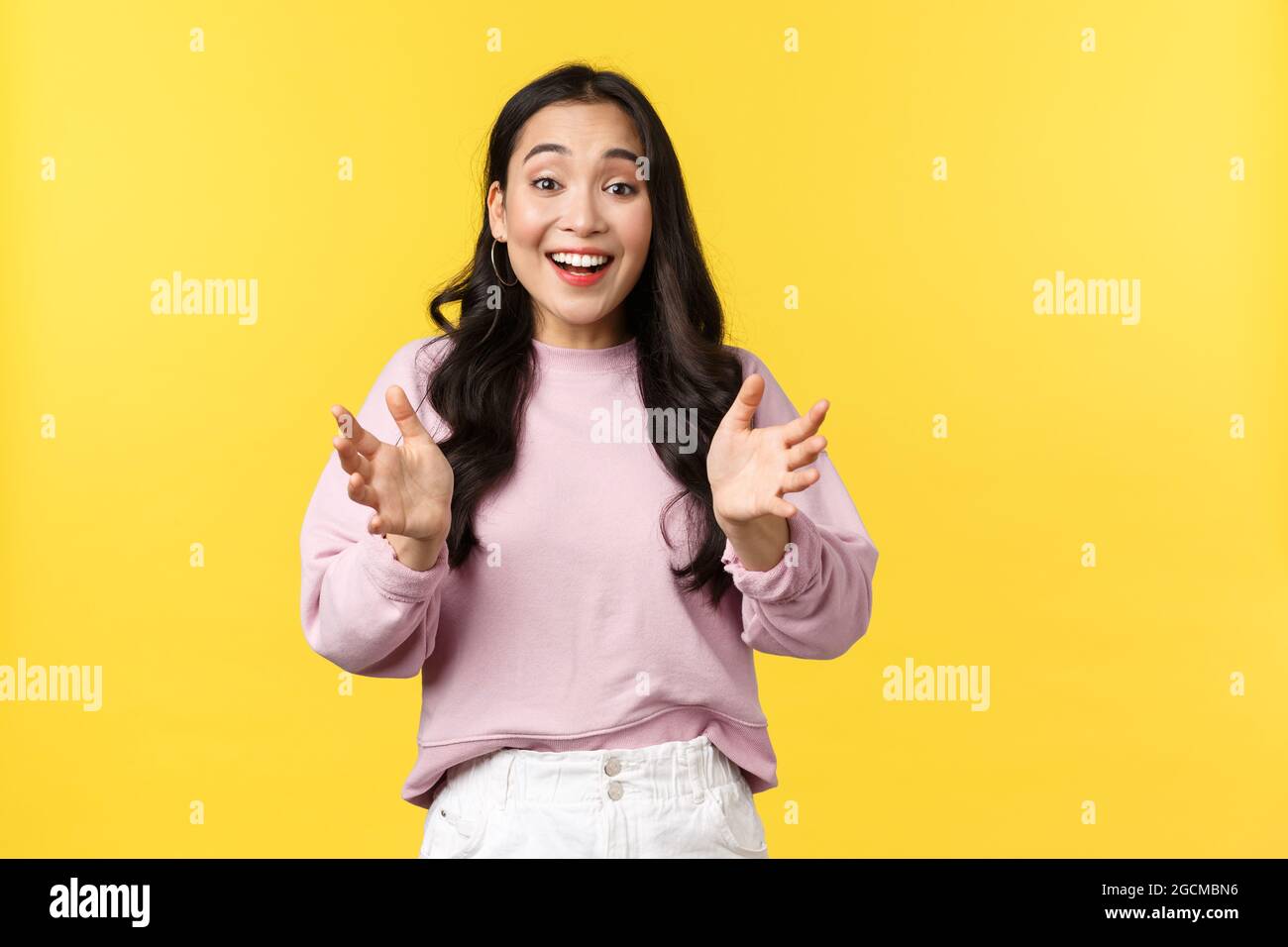 People emotions, lifestyle and fashion concept. Happy smiling and ...