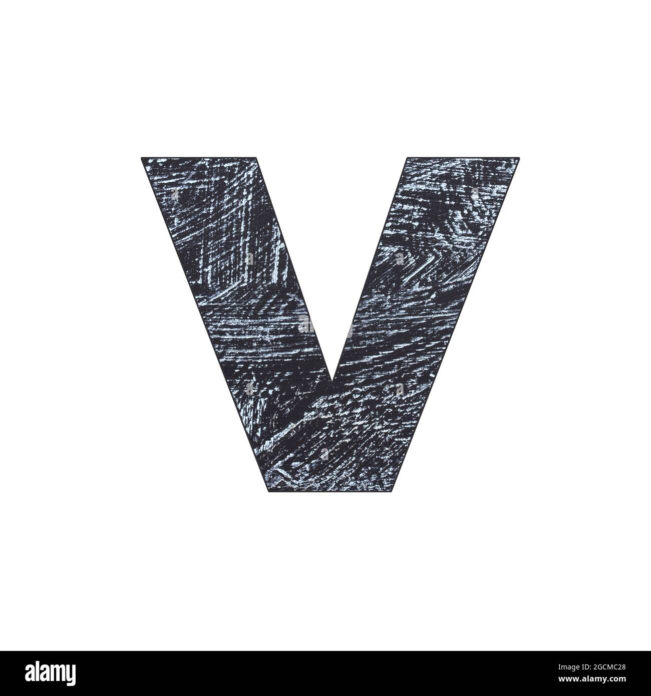 Lowercase letter v of the alphabet written with chalk Stock Photo - Alamy