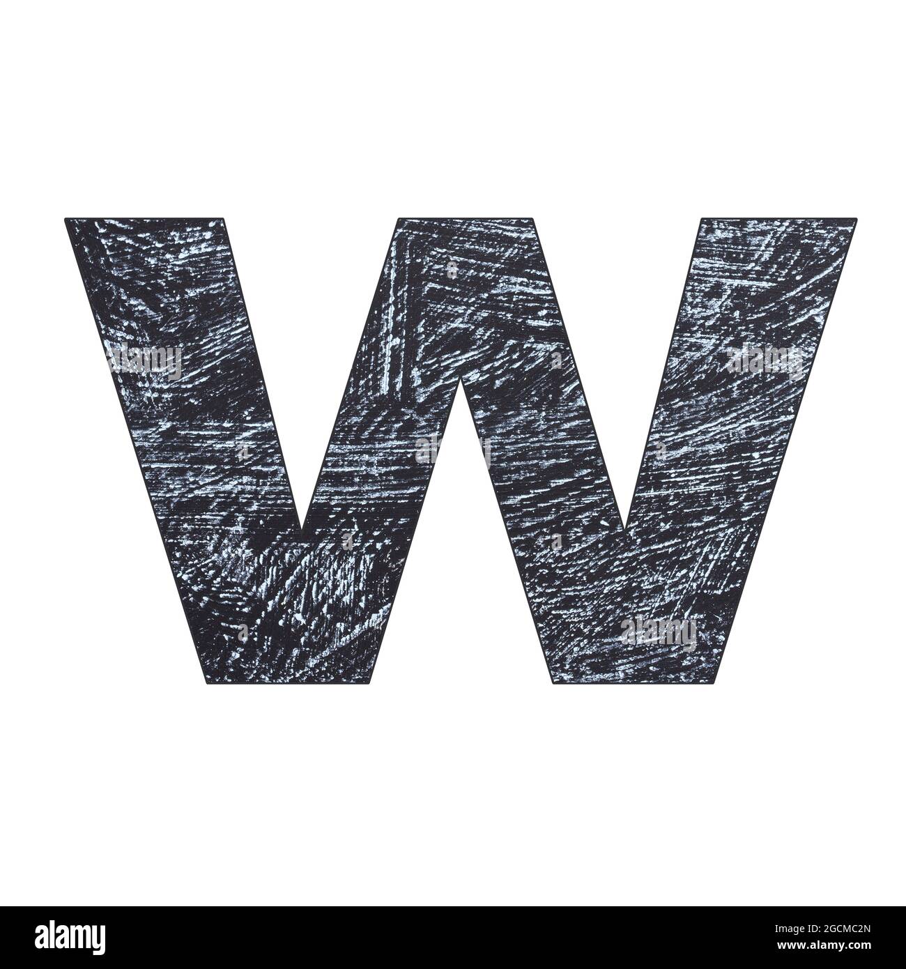 w Lowercase letter - font alphabet hand drawn with chalk Stock Photo ...