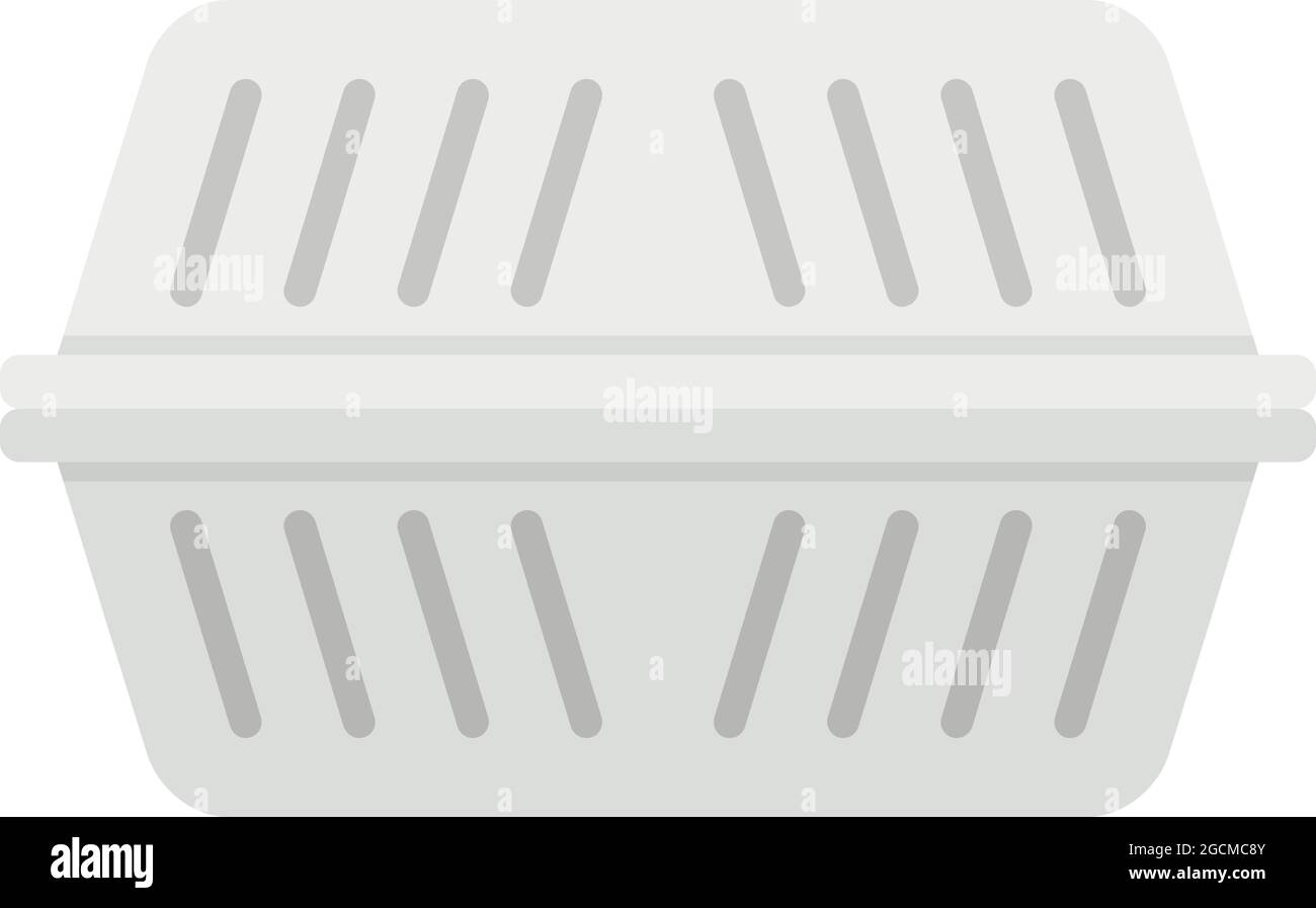 Storage plastic box icon. Flat illustration of storage plastic box ...