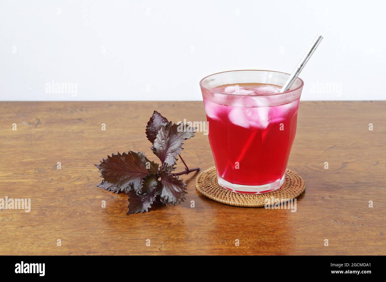japanese red shiso juice isolated on white background Stock Photo - Alamy
