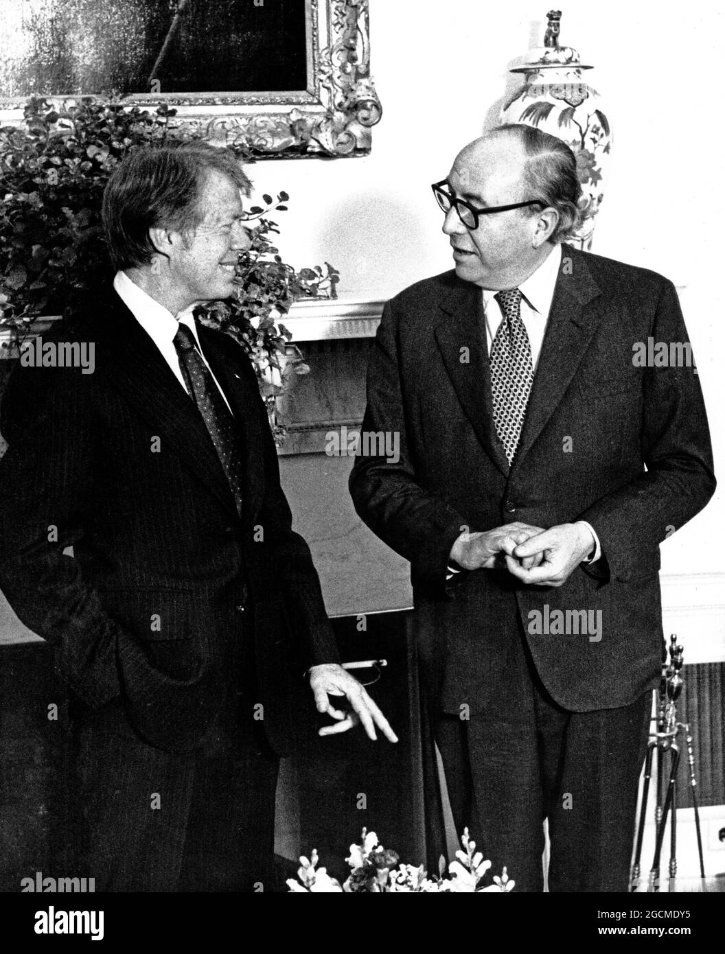 United States President Jimmy Carter, left, meets with Roy H. Jenkins ...