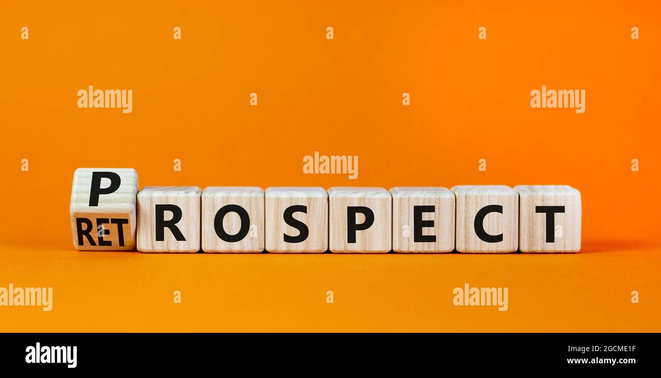 Prospect or retrospect symbol. Turned a cube and changed the word ...