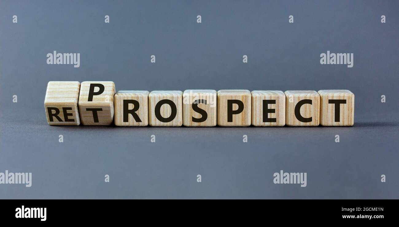Prospect or retrospect symbol. Turned a cube and changed the word ...
