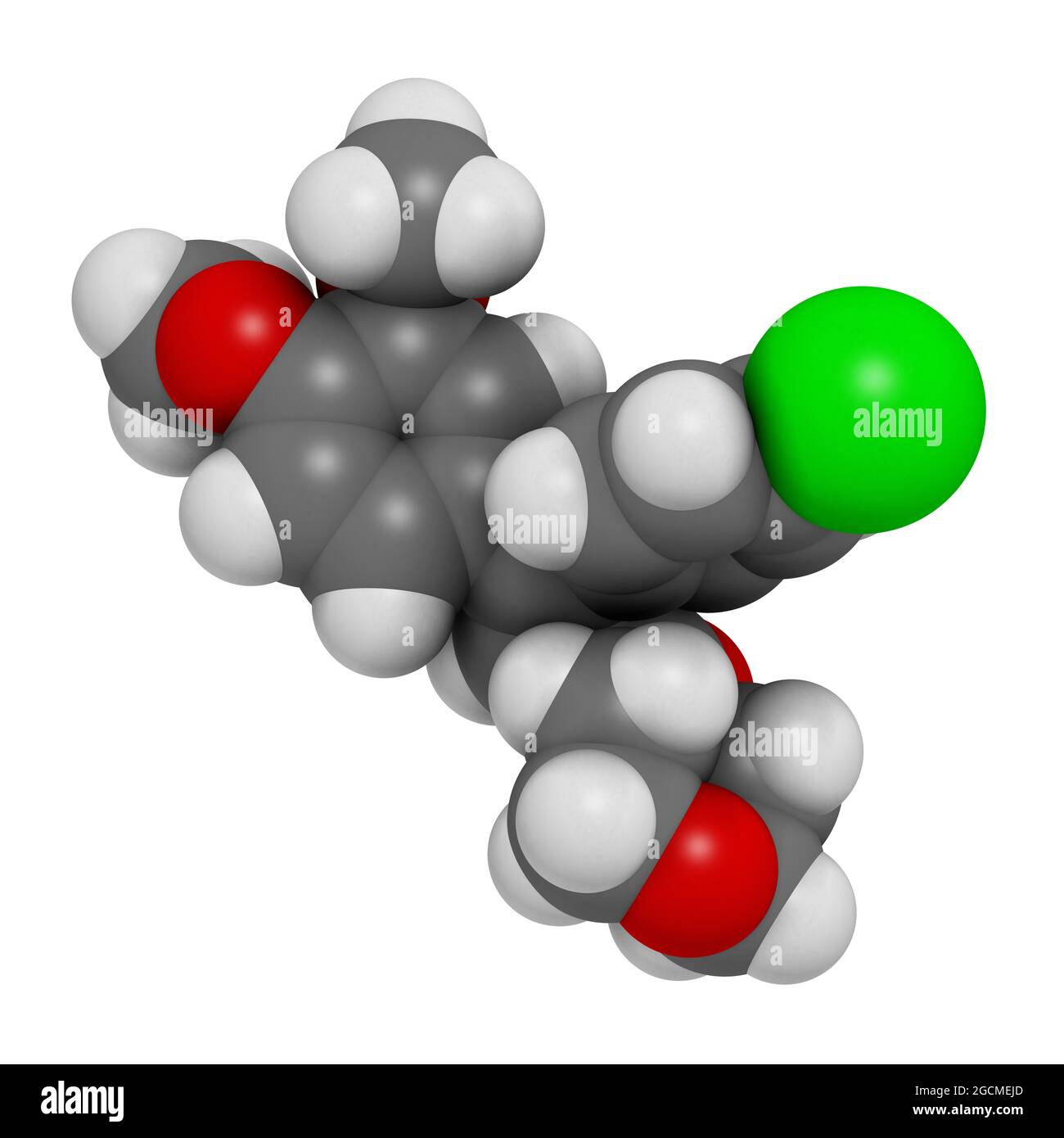 Dimethomorph fungicide molecule. 3D rendering. Atoms are represe Stock ...
