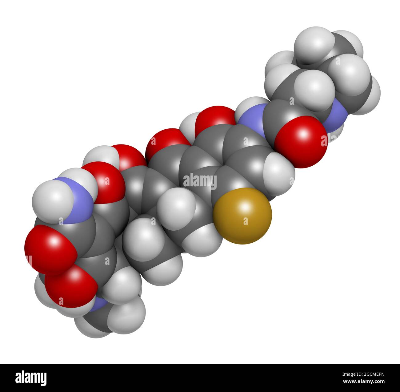 Eravacycline antibiotic drug molecule (tetracycline class). 3D r Stock ...
