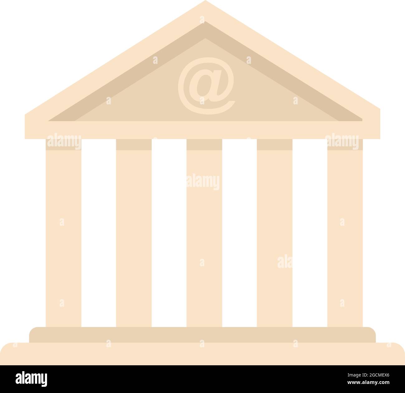 Loan bank building icon. Flat illustration of loan bank building vector ...