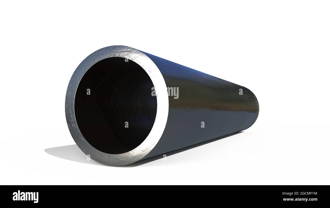 Round pipe metal profile - isolated cg industrial 3D illustration Stock ...